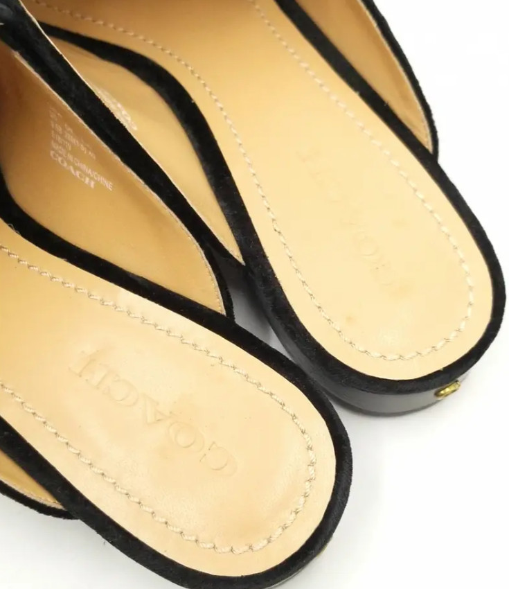 Coach Black Velvet Tea Rose Nova Loafer/Driver/Slide … - Gem