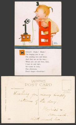MABEL LUCIE ATTWELL Old Postcard Hullo! Ring You to Say Send Love ...