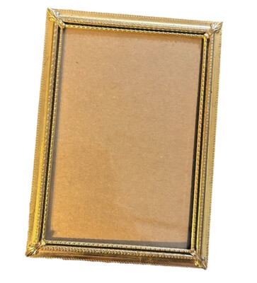 Vtg Gold Plated Frame Ornate Glass Red Velvet Back Photo Frame Deco 5 X ...