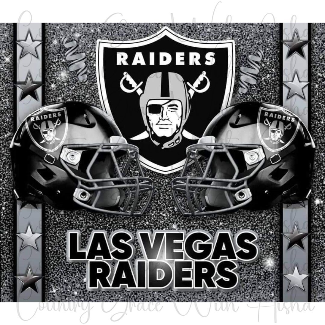 20oz Skinny Tumbler Sublimation Transfer Raiders Football Ready To ...