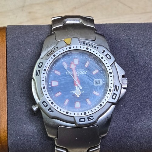 Timex Reef Gear Indiglo Stainless Steel Date Shock Resistant Diver ...
