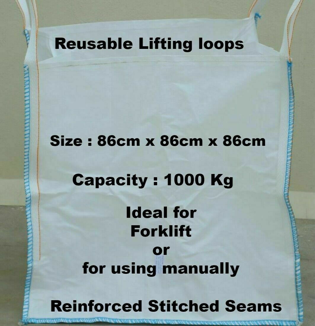 1 Ton Bulk Bag x 10 Builders Rubble Sack FIBC New Tonne Jumbo Waste ...