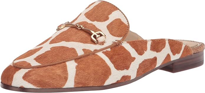 Sam Edelman Linnie Ivory/Tan Chain Embellished Slip On Almond Toe Flat ...