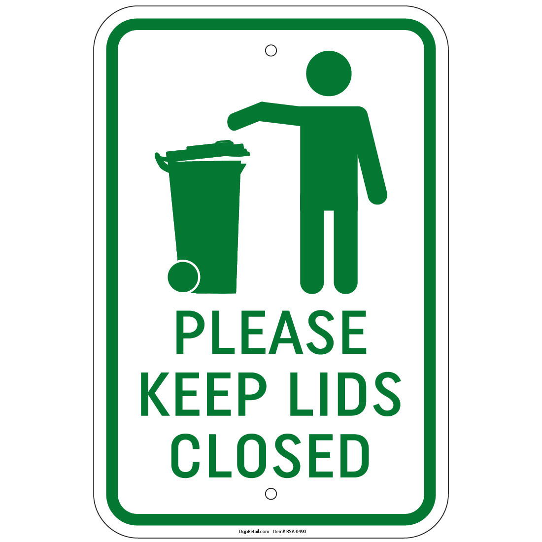 Please Keep Lids Closed Sign 8"x12" aluminum Signs | eBay
