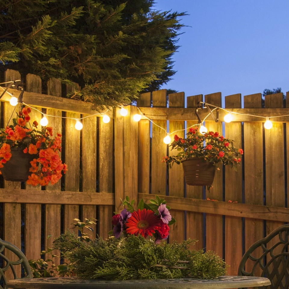 10'-50' White Patio Light Socket Stringer, 12" Spacing, E12 Sockets, 8A ...