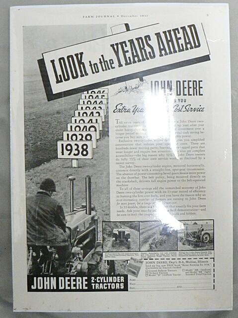 VINTAGE 1937 JOHN DEERE MAGAZINE AD | eBay