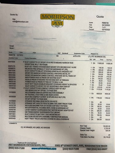 1963-1967 Corvette Art Morrison IRS Chassis-Narrow Version-Fit Big Tire ...