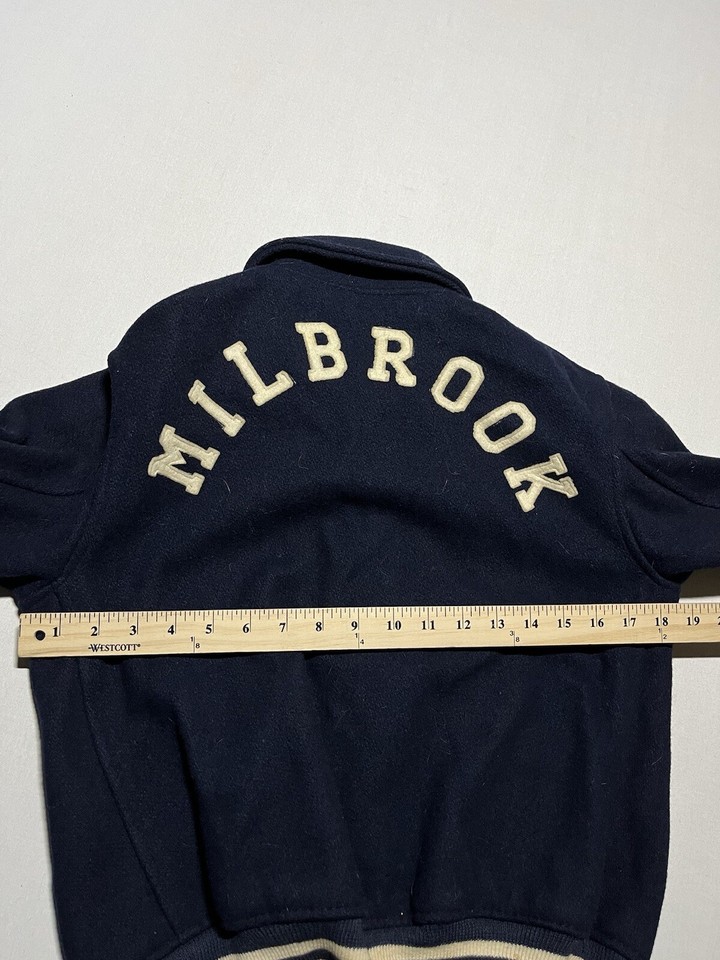 Vintage 50s Wool Letterman Jacket Navy Blue Youth XL 18 AS2 | eBay