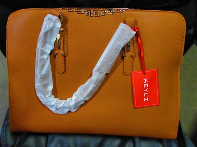 Keyli Laptop Bag Large PU Leather Laptop Briefcase with USB Charging ...