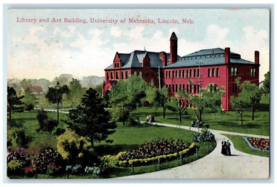 Lincoln Nebraska Postcard Library Art Building University Nebraska ...