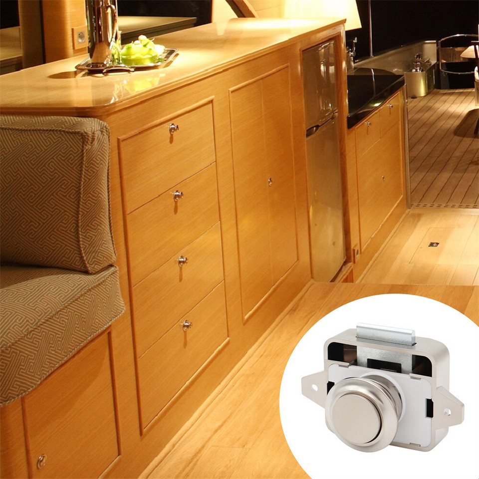 5 PCS RV Push Button Cabinet Door Lock & Marine Drawer Latches, Boat ...