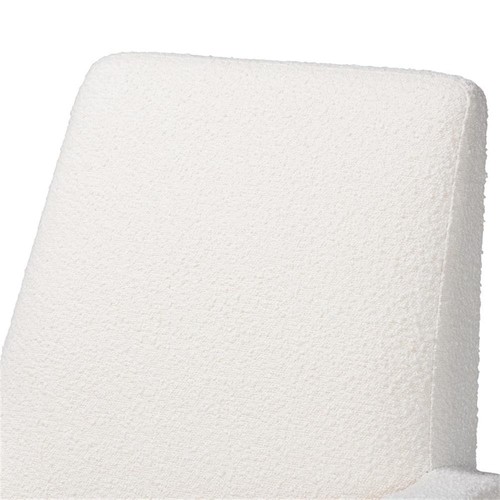 Baxton Studio Yashiya White Boucle Upholstered and Brown Wood Rocking ...