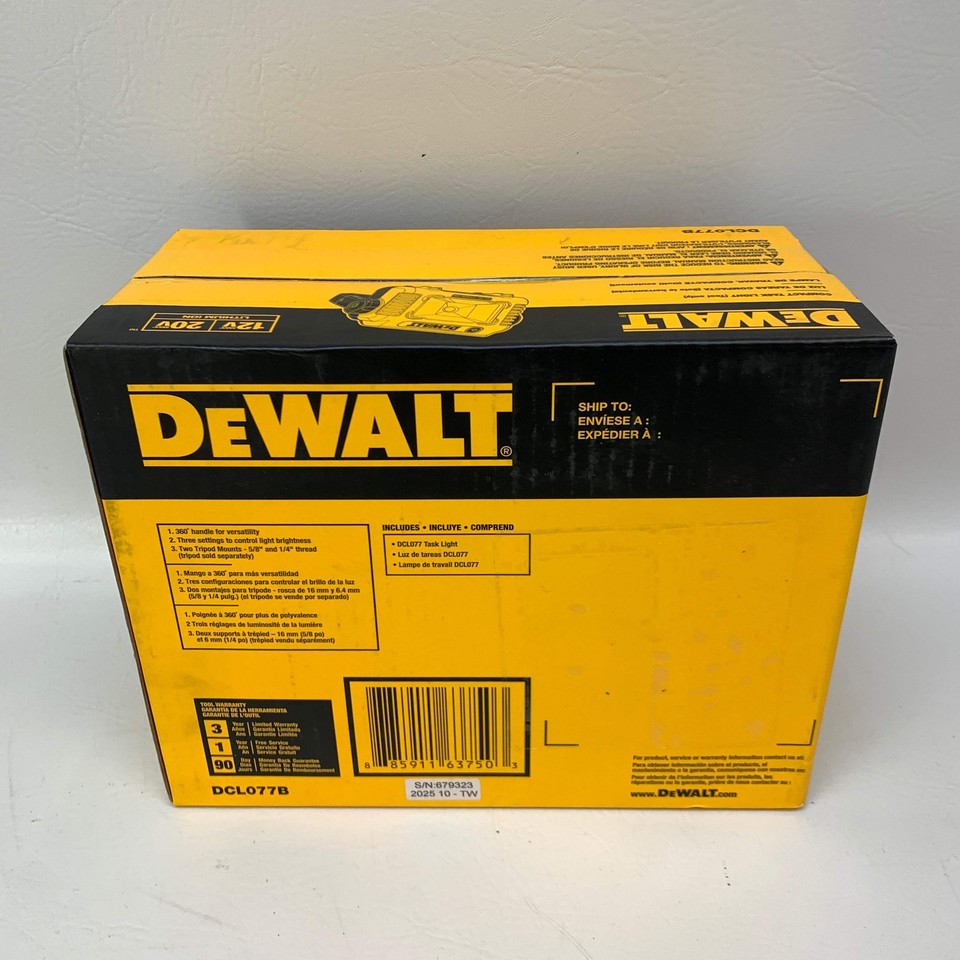 New DeWalt DCL077B 12V/20V MAX Cordless Compact LED Task Light 2000 ...