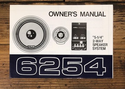Alpine Model 6254 Speaker Owners / User Manual *Original* | eBay