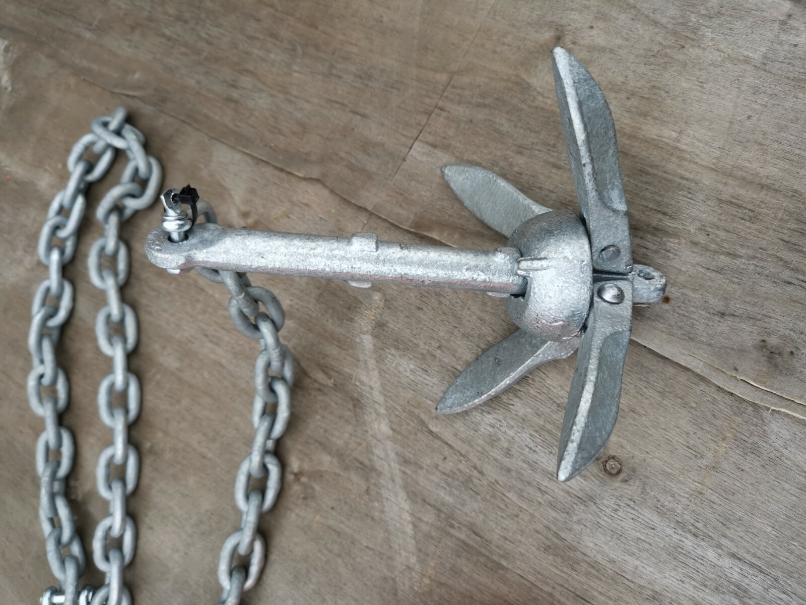 0.7KG grapnel anchor Kit 3ft Chain 40ft ora rope Kayak Canoe Sup Paddle ...