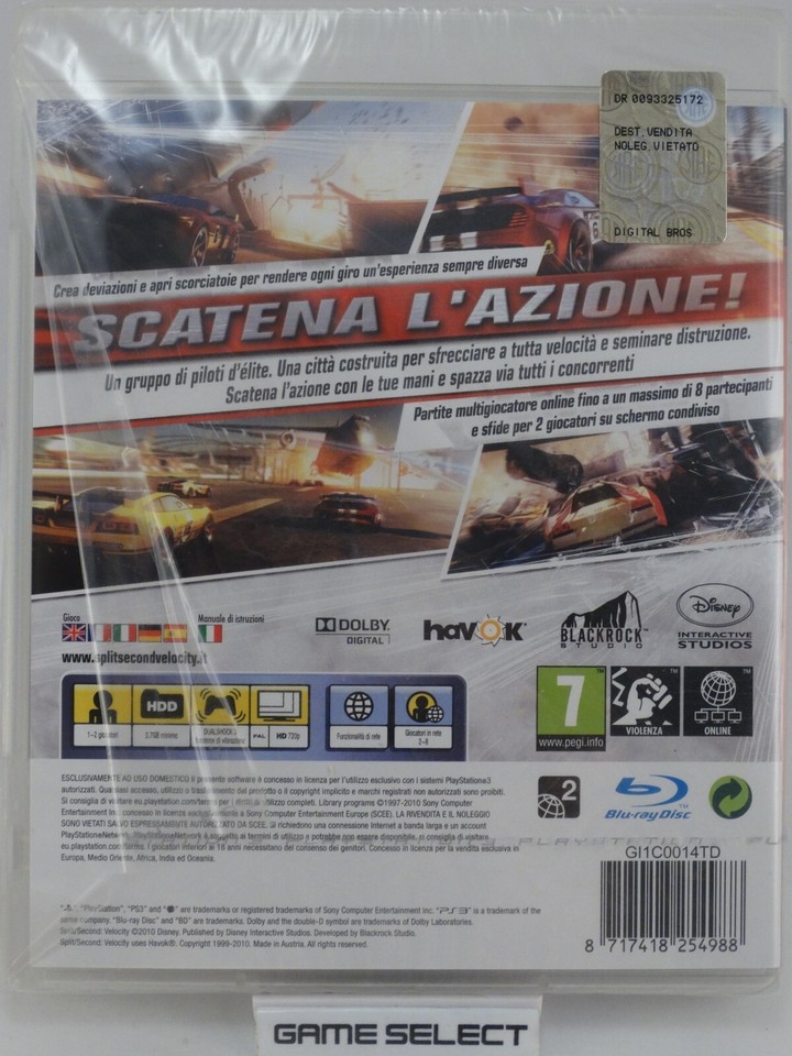 Split/Second Velocity PS3 PAL Original New Sealed | eBay