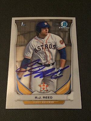 AJ Reed Signed 2014 Bowman Draft Chrome Card Auto Houston Astros ...