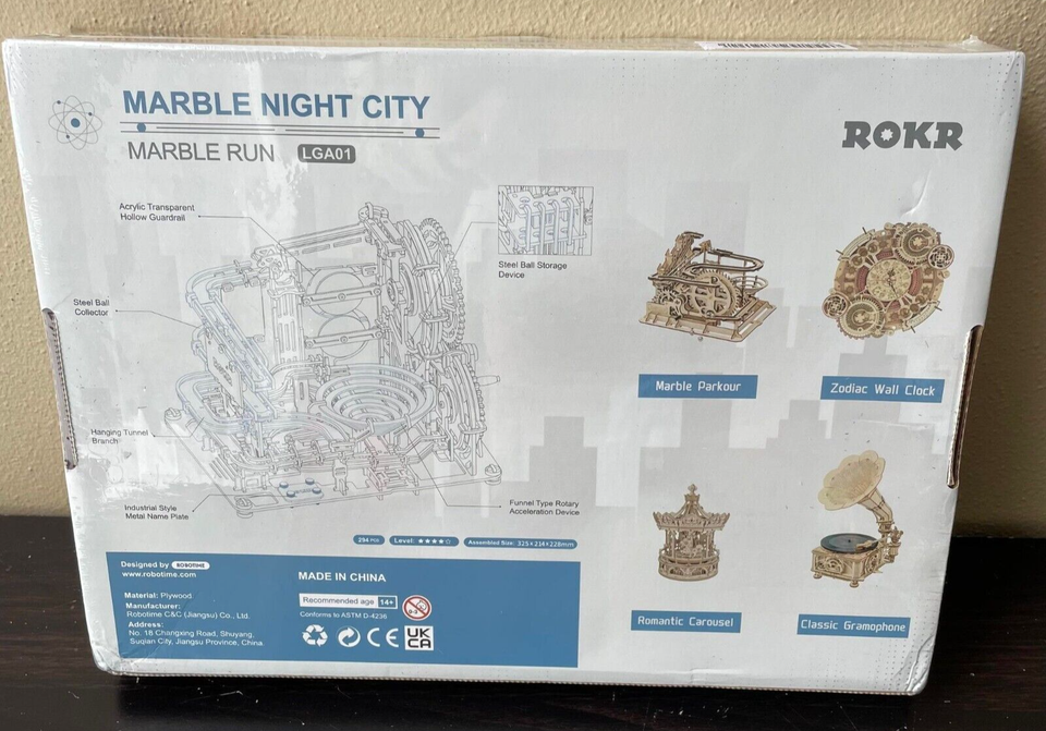 ROKR Marble Night City Marble Run LGA01 DIY 3D Wooden Puzzle NEW | eBay