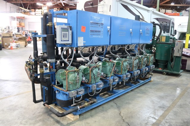 LARGE TYLER COMPRESSOR REFRIGERATION RACK 7 COMPRESSORS CRMTP-761-225 ...