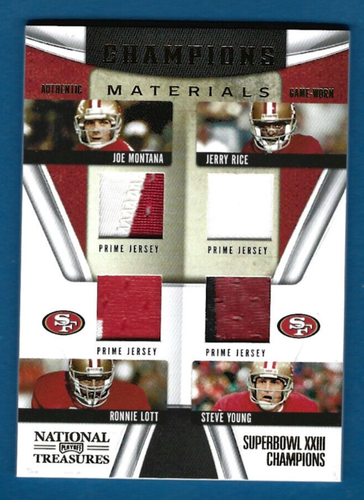 2009 JOE MONTANA, JERRY RICE, RONNIE LOTT, STEVE YOUNG #5/10 National ...