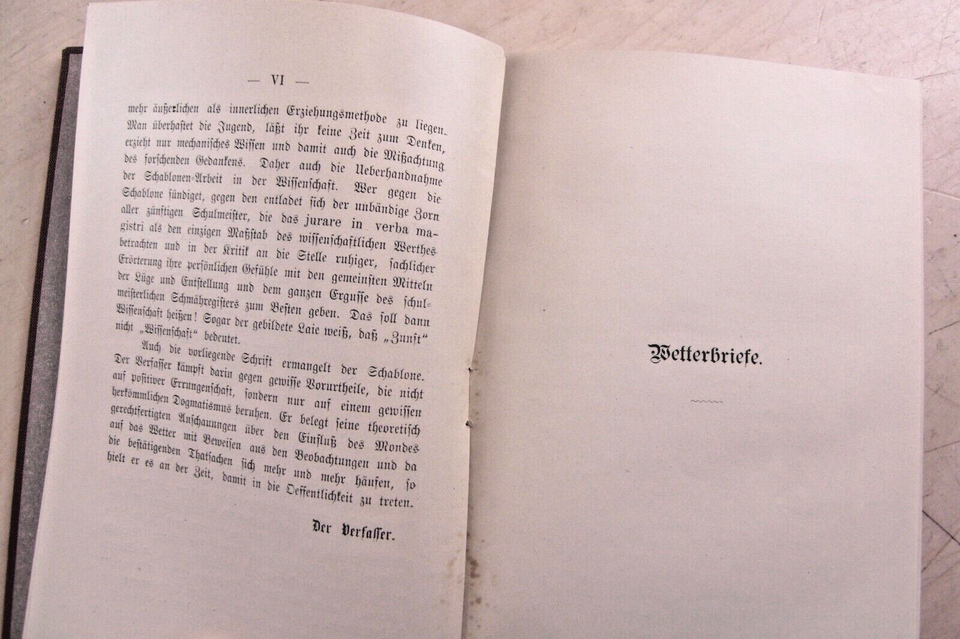 Rare Antique Book Meteorology Weather Letters by Rudolf Falb Vienna ...