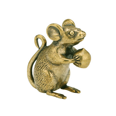 Solid Brass Mouse Peach Figurine Small Statue Home Ornament Figurines ...