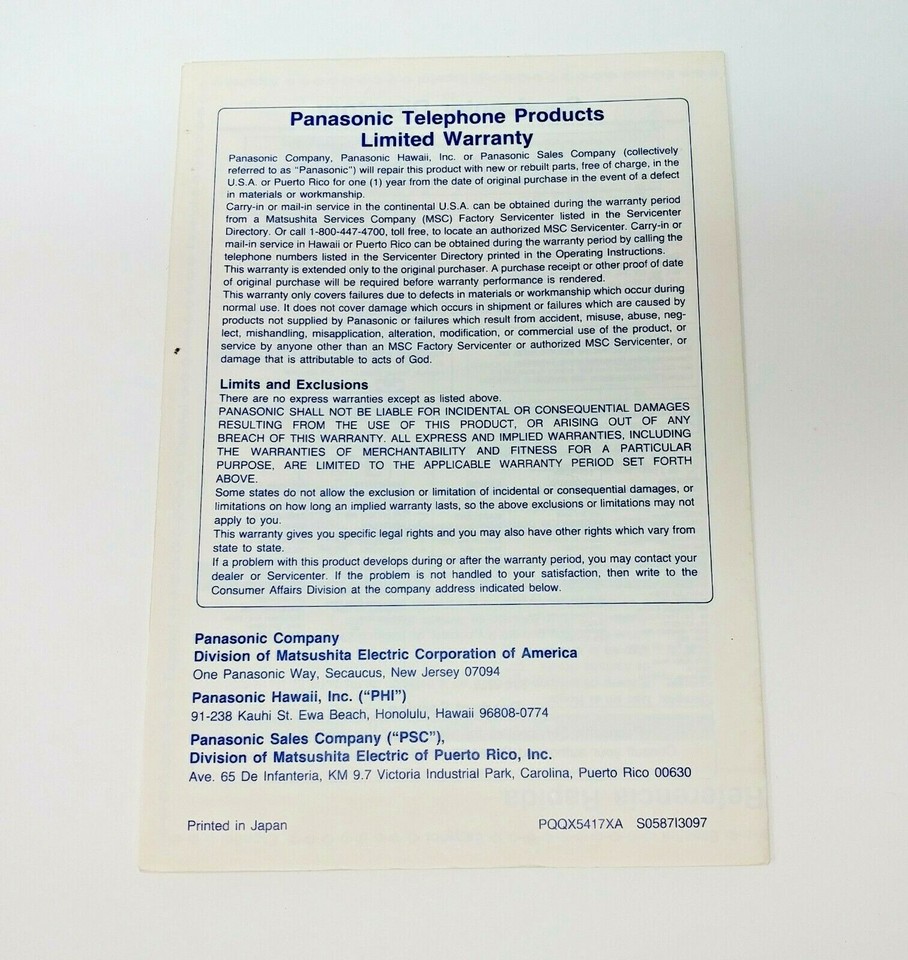 Operating Instructions Panasonic Telephone KX-T2322 and KX-T2342 Manual ...