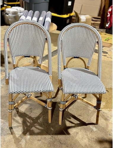 Serena & Lily Riviera Dining Chair-Navy/White | eBay