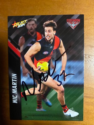 NIC MARTIN ESSENDON AUTOGRAPHED 2024 SELECT CARD | eBay Australia