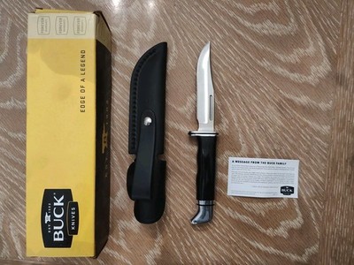 NIB Buck 117 Brahma Small Fixed Blade Knife USA Made With Leather Belt ...