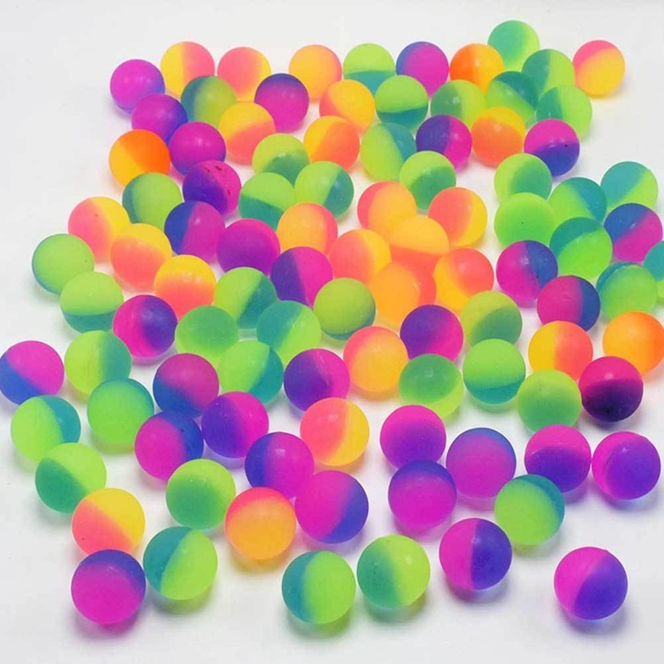 35Pcs 32mm Bouncing Ball Double Colors Machine Ball Dull Polish Kids ...