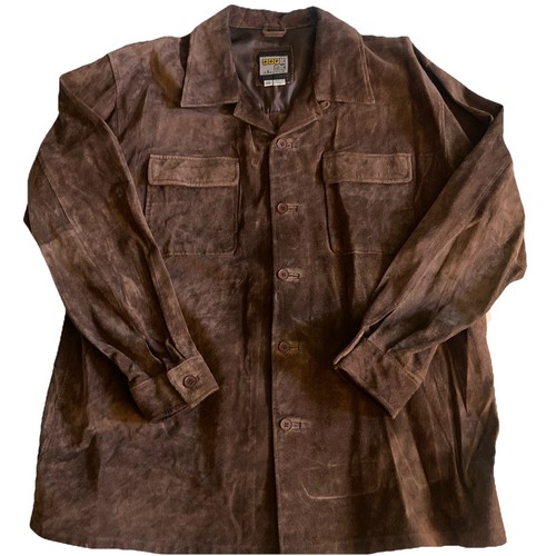 BC Ethic Men’s Genuine Brown Suede Leather Custom Crafted XL Shirt ...