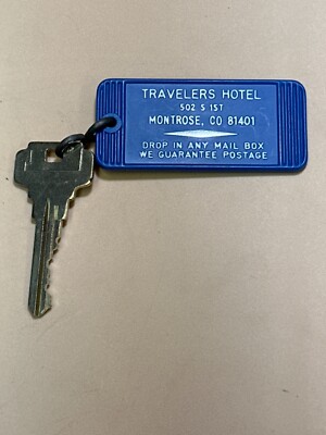 "Travelers Hotel" Motel Room Key Fob & Key Montrose Colorado #19 | eBay