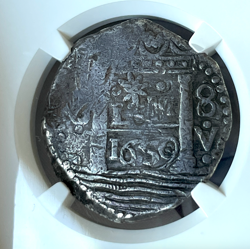JUPITER w/ COA WRECK STAR LIMA PERU 1659 NGC 25 8 Reales PIRATE SILVER ...