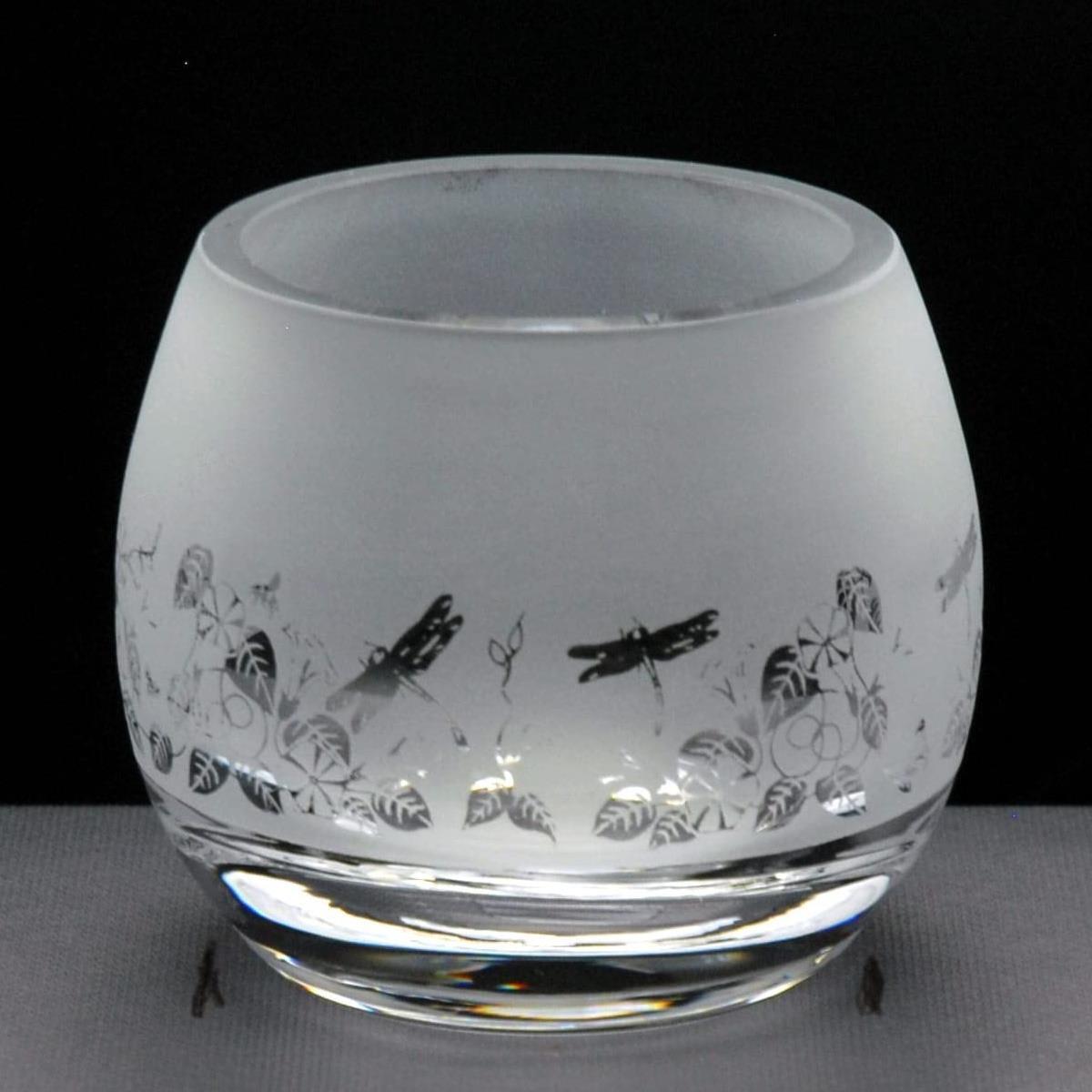 Glass Tealight Holder Dragonfly Sandblast Candle Animal Ornament Gift ...
