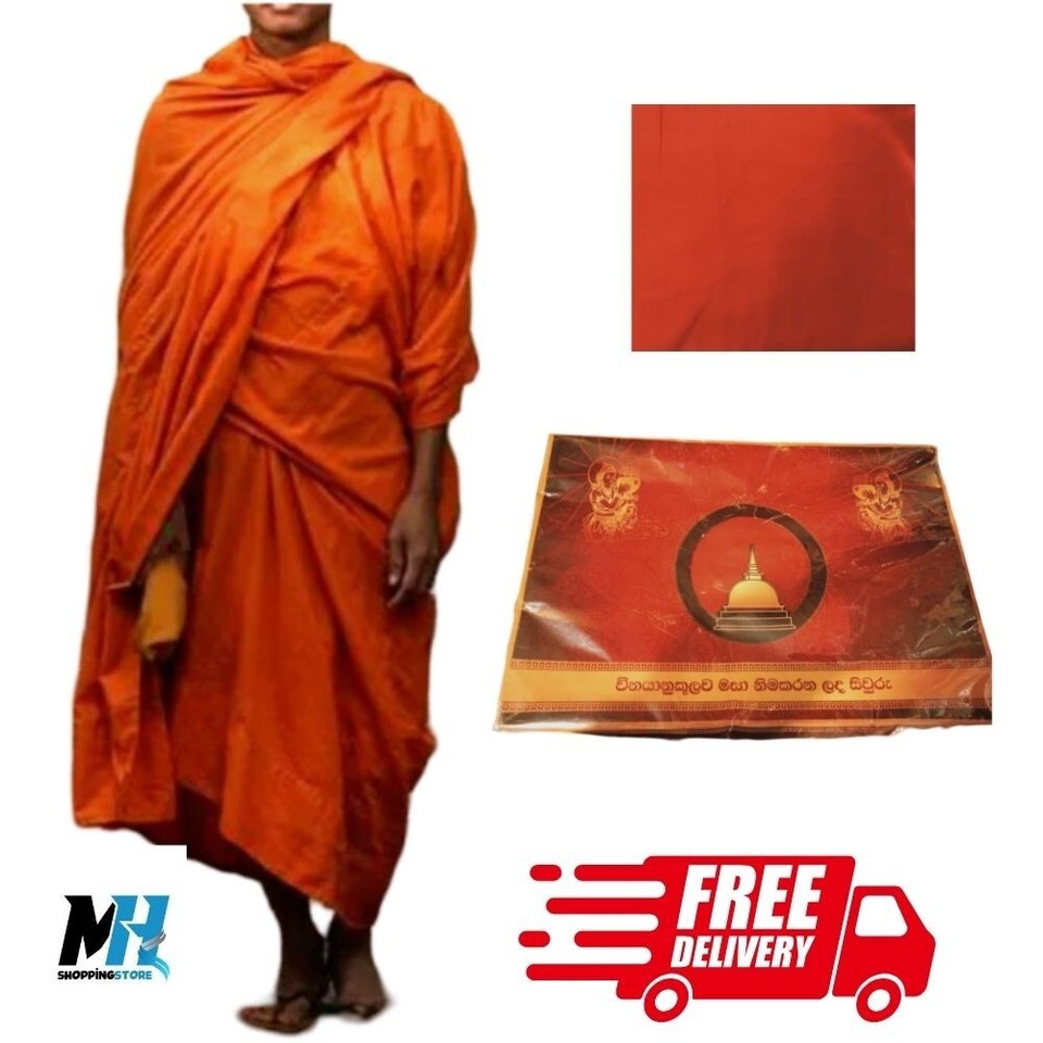 Shaolin Monk Costume Buddhist Buddha Thai Monk Robes Orange Fancy Dress ...
