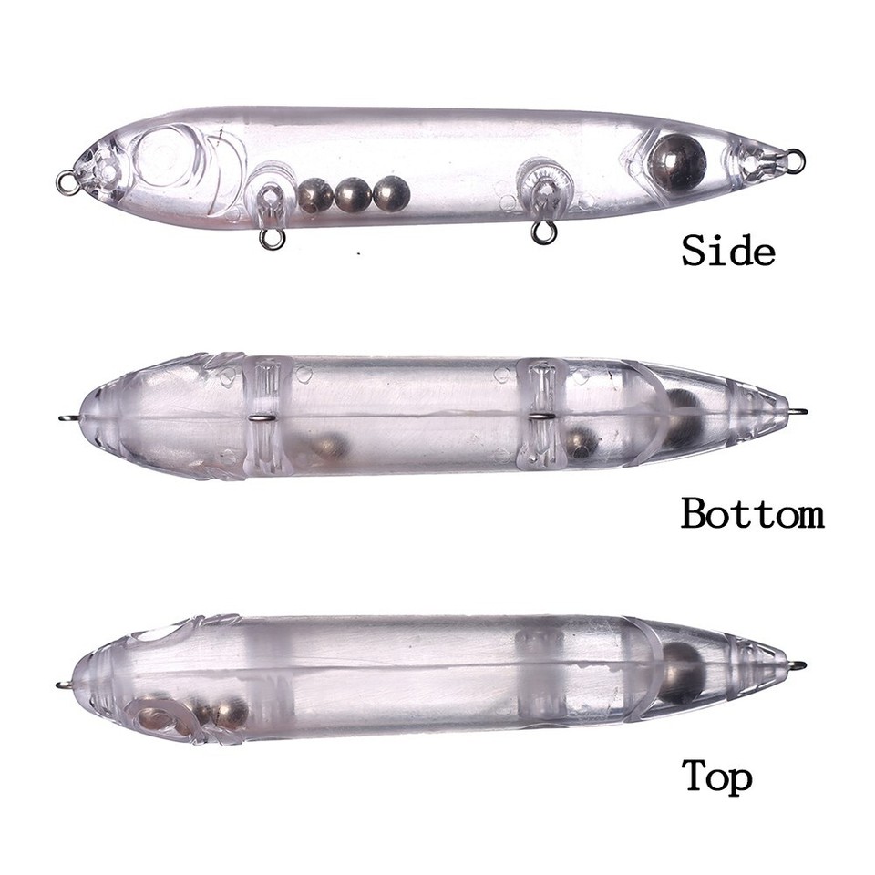 20PCS 9.5cm/13cm Topwater Rattle Pencil DIY Unpainted Bait Blank ...