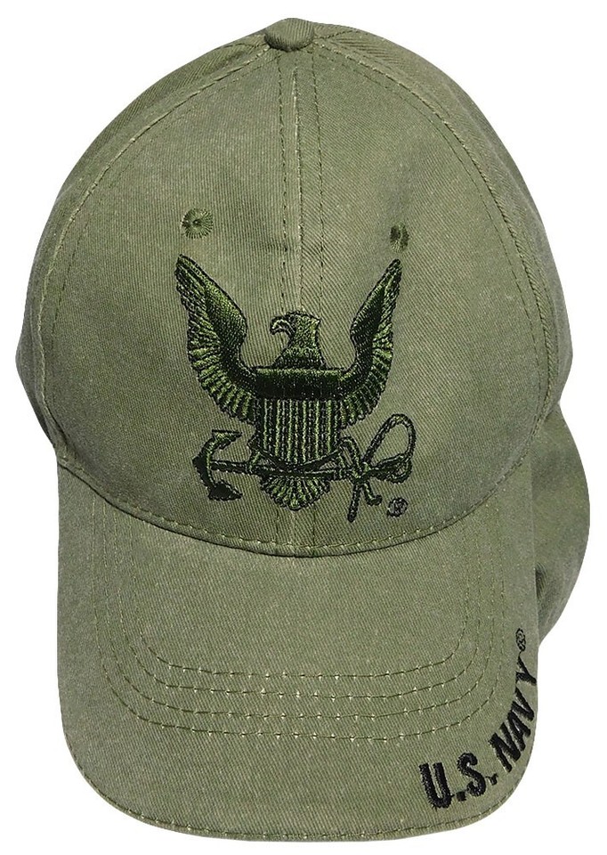 US Navy Olive Drab Star Emblem Military HAT (OFFICIALLY LICENSED BY THE ...
