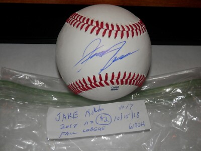 1- JAKE NOLL WASHINGTON NATIONALS ROOKIE AUTOGRAPHED BASEBALL U PICK ...