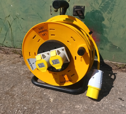 Fire & Rescue Service 110V Yellow 50m Extension Lead Reel | eBay UK
