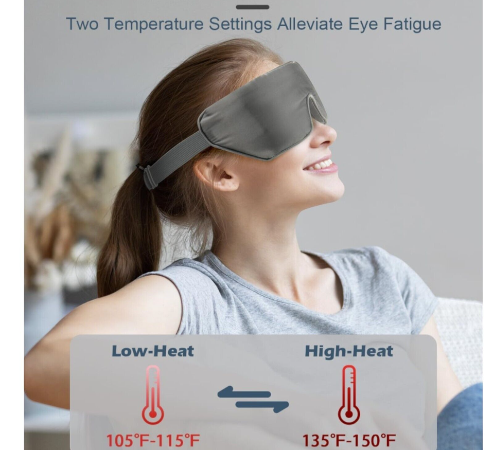 Cordless Heated Eye Mask Washable Dry Eye Mask Warm Eye Compress Eye ...