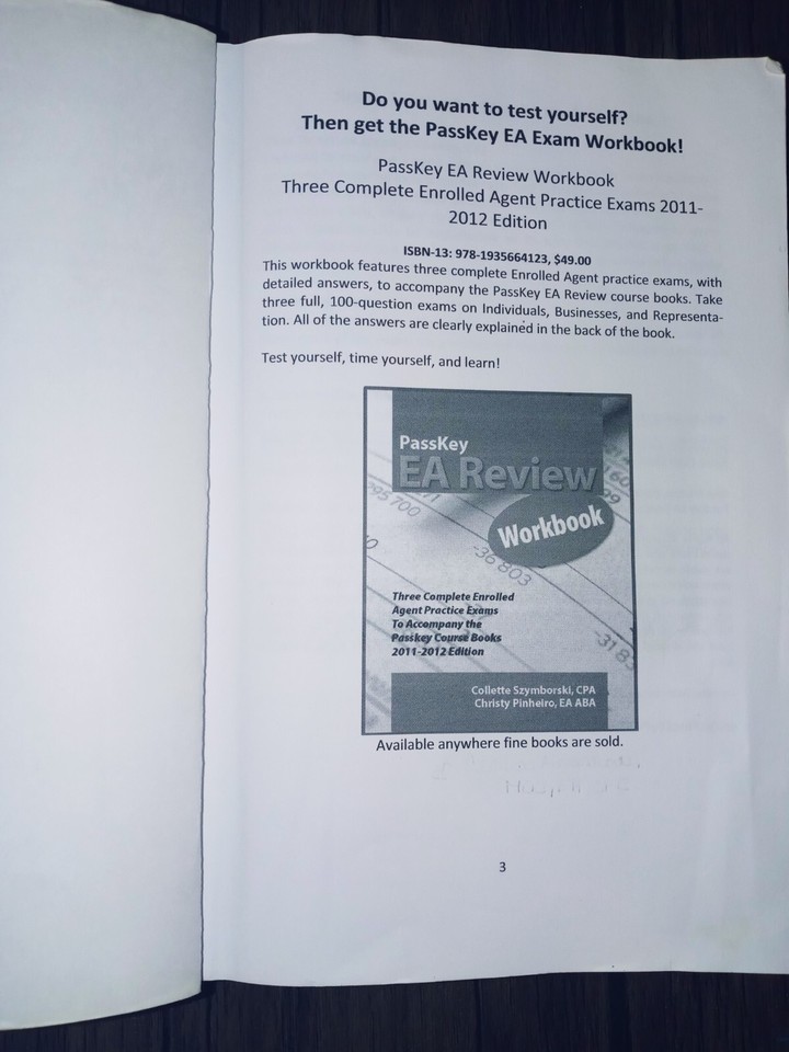 PassKey EA Review Complete: In - Paperback - Used - Study Guide 2011 ...