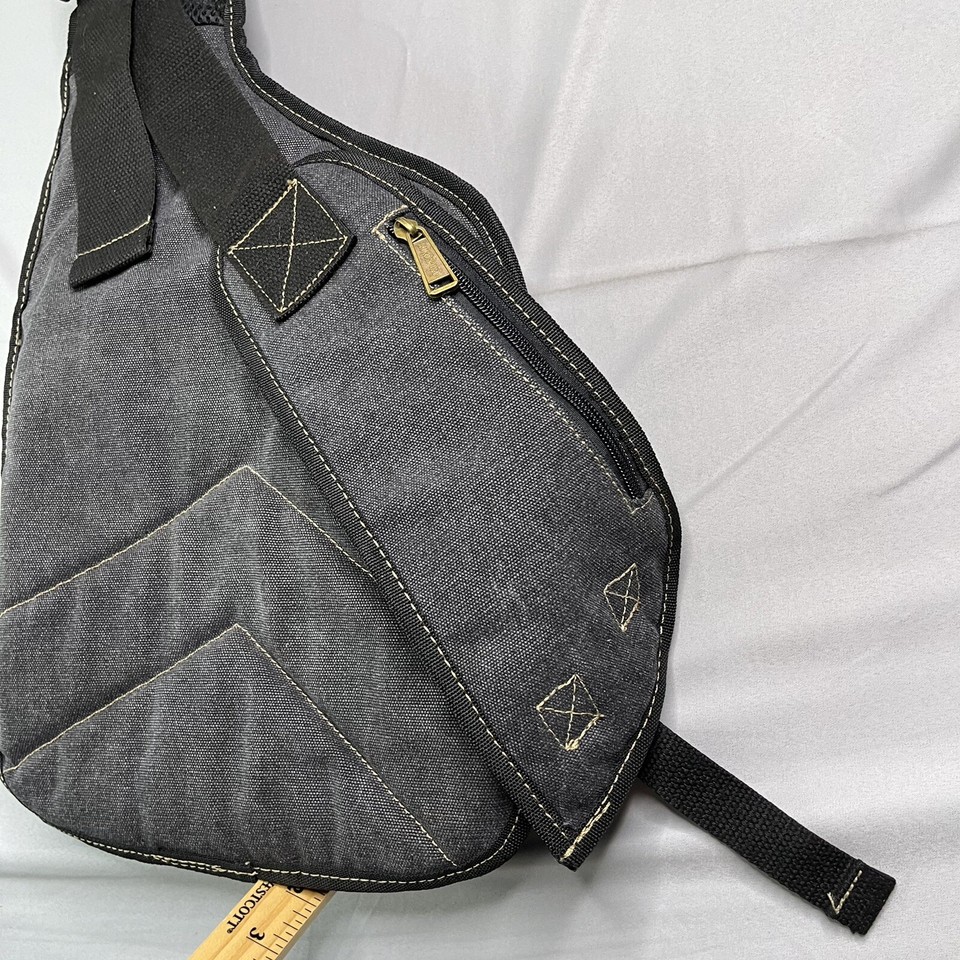 Eurosport Bag Gray Canvas Urban Sling Crossbody Backpack Hiking Outdoor ...