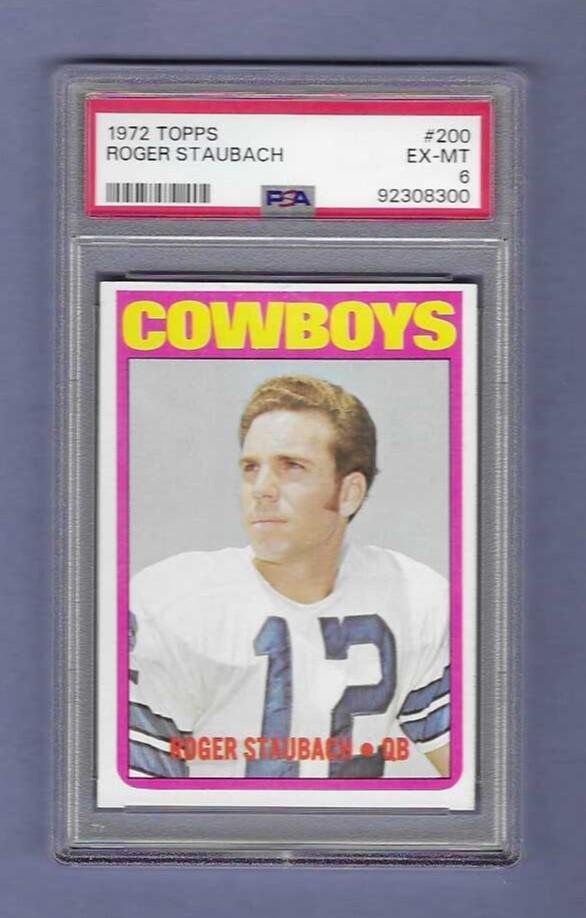 1972 TOPPS FOOTBALL #200 ROGER STAUBACH ROOKIE CARD PSA 6 DALLAS ...