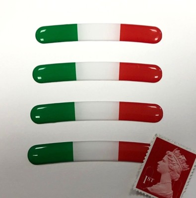 4 x Italian Wheel Rim Stickers To fit 16" Wheels Super Shiny Domed ...