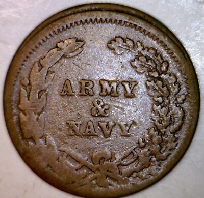 1863 ERROR Civil War Token / Cent Coin 180* ROTATED REVERSE + Mis ...