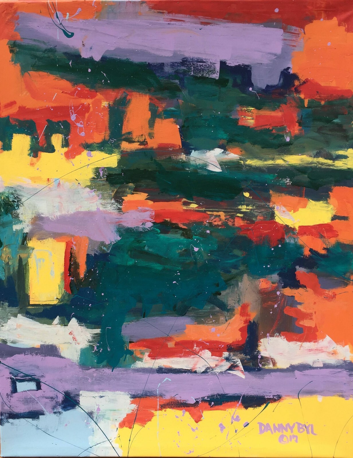 10 CONTEMPORARY ORIGINAL ABSTRACT ART PAINTINGS Retired Artist Dan Byl ...