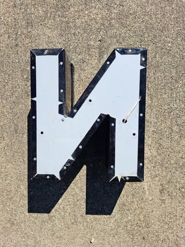 Reclaimed LED BLACK Marquee Sign Letter " N " Outdoor Indoor. Dusty | eBay