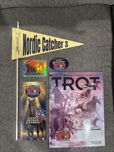 2025 100th Hambletonian Lot of Winner Flag, Magnet, Card, Troy Magazine ...