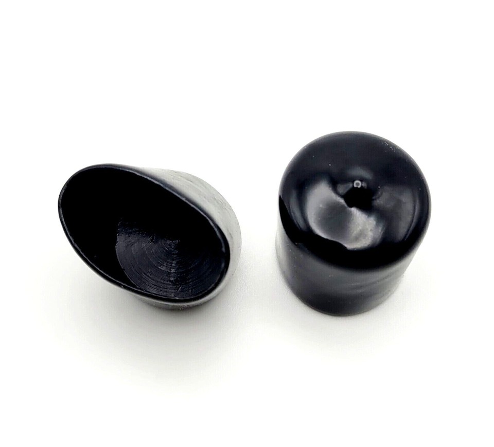 1" Black Round Tubing Pipe End Cover Cap PVC Vinyl Flexible Rubber Tube ...